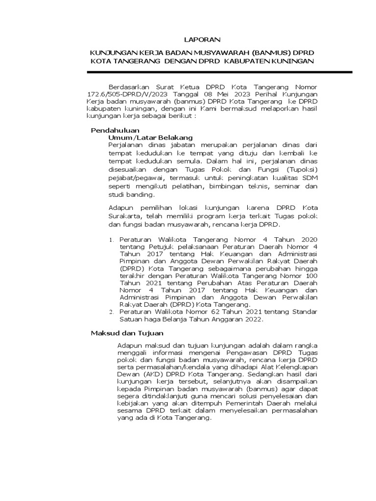 Kunjungan Kerja Banmus DPRD Tangerang ke Kuningan | PDF | Politik