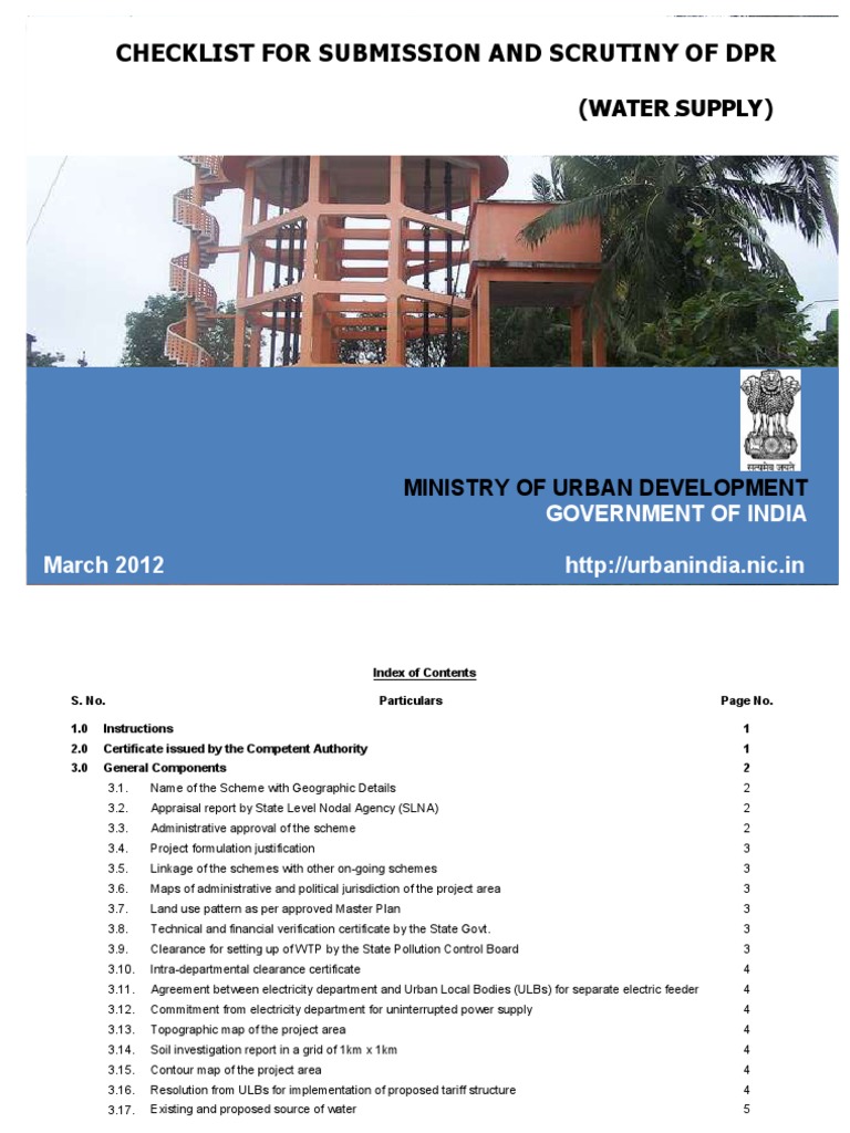 Checklist DPR Ws Goi | Download Free PDF | Scada | Water Supply