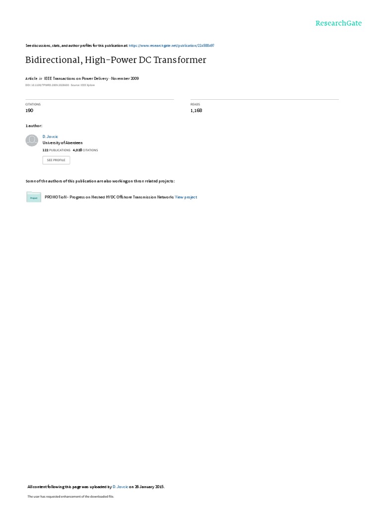 Bidirectional, High-Power DC Transformer | PDF | High Voltage Direct ...