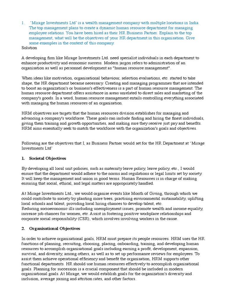 HRM Assignment | Download Free PDF | Human Resources | Human Resource ...