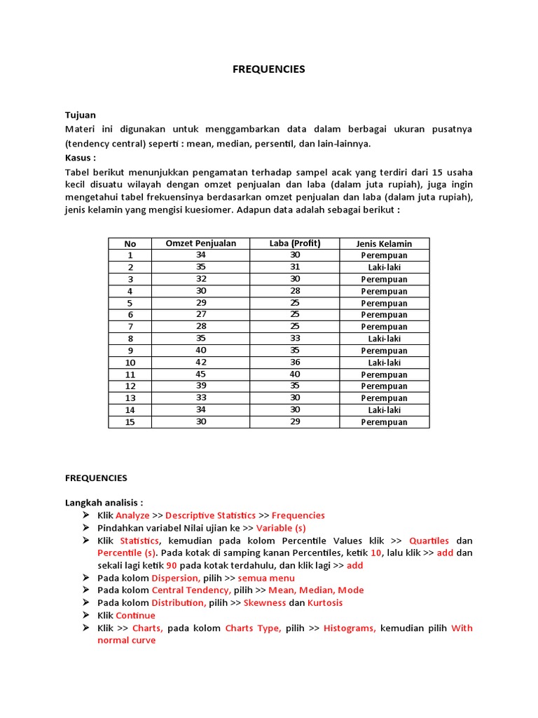Analisis Frekuensi Omzet dan Laba | PDF