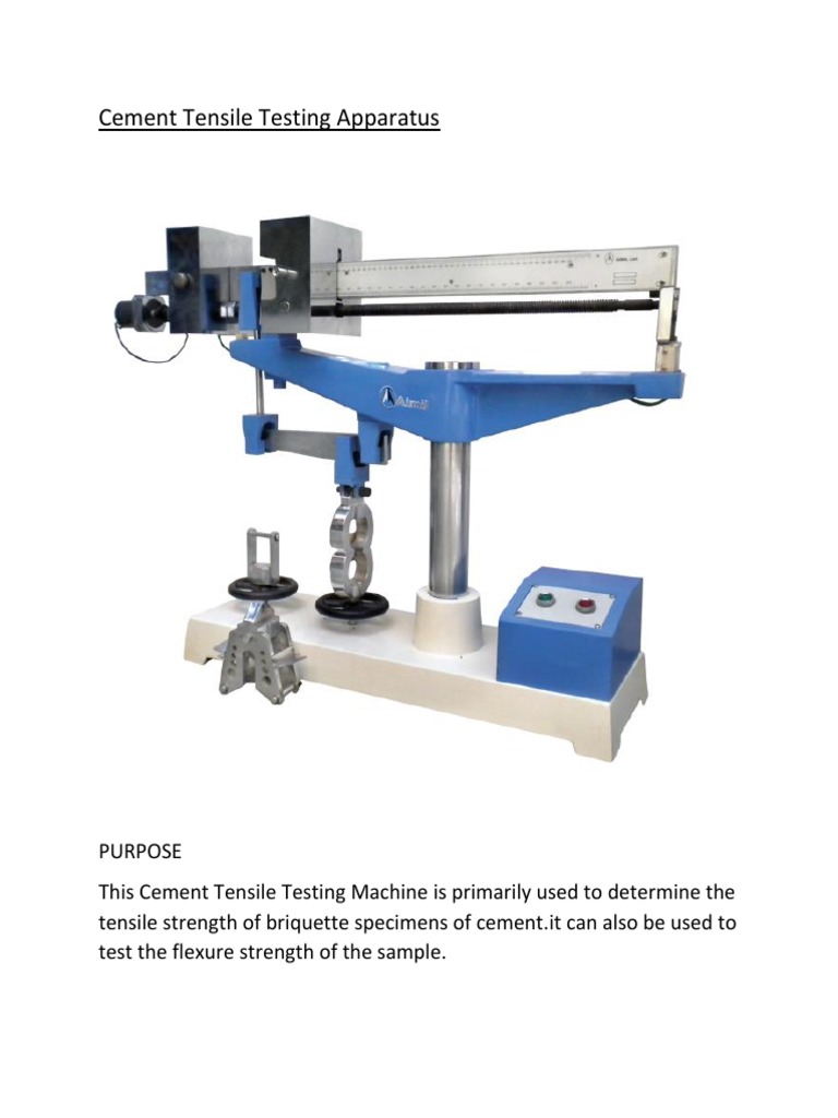 Cement Tensile Testing Apparatus | PDF