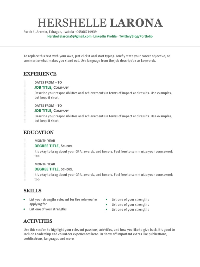 Modern Chronological Resume | PDF