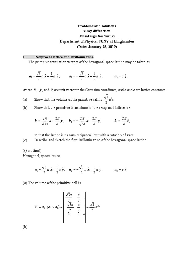 5-3 X-Ray Diffraction Prob+sol | PDF