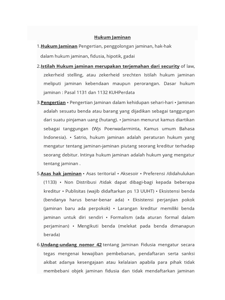 P1 - Hukum Jaminan | PDF | Hukum