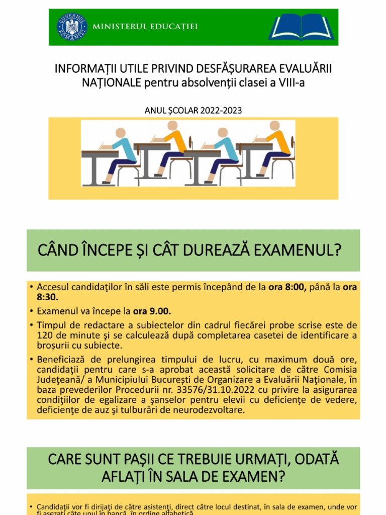 Informatii EVALUARE NATIONALA | PDF