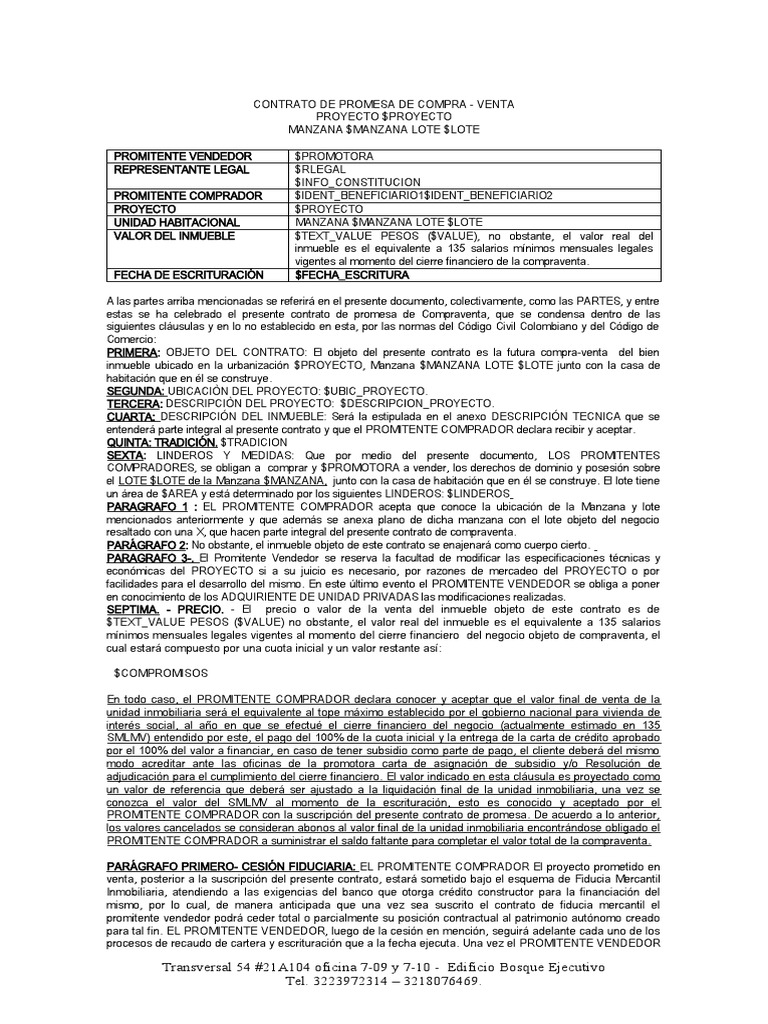 Promesa Compraventa | PDF | Derecho civil (sistema legal) | Justicia