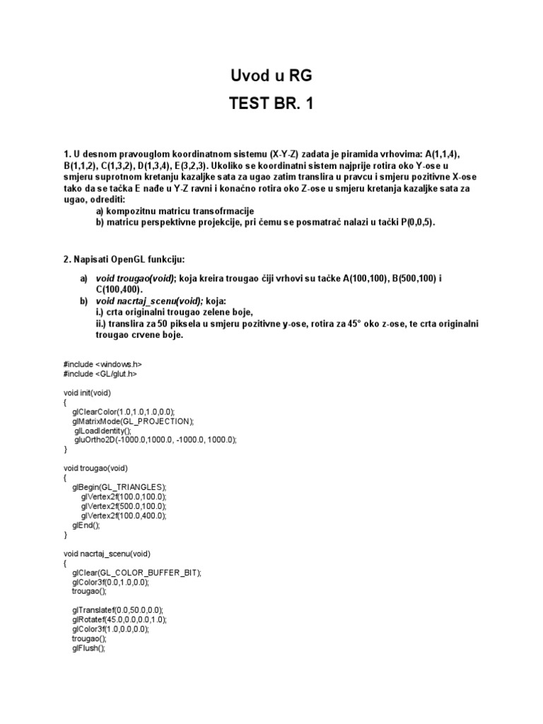 Racunarska Grafika Zadaci | PDF