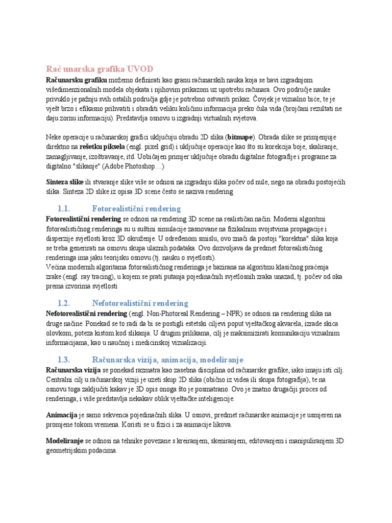 Racunarska grafika1 | PDF