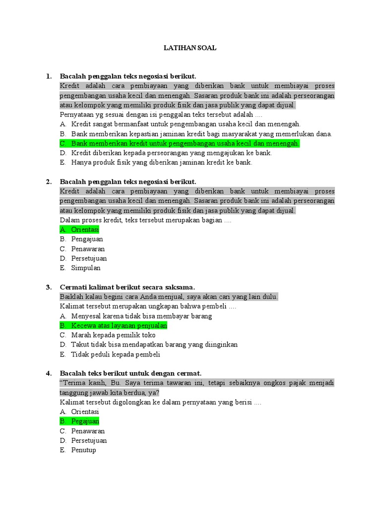 Latihan Pat - X - Bindo-1 | PDF