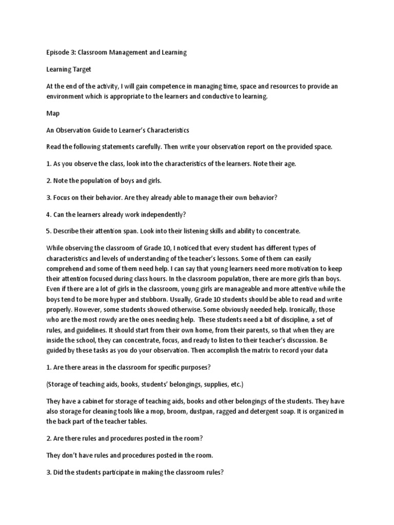 Episode 3-6 | PDF | Learning | Classroom