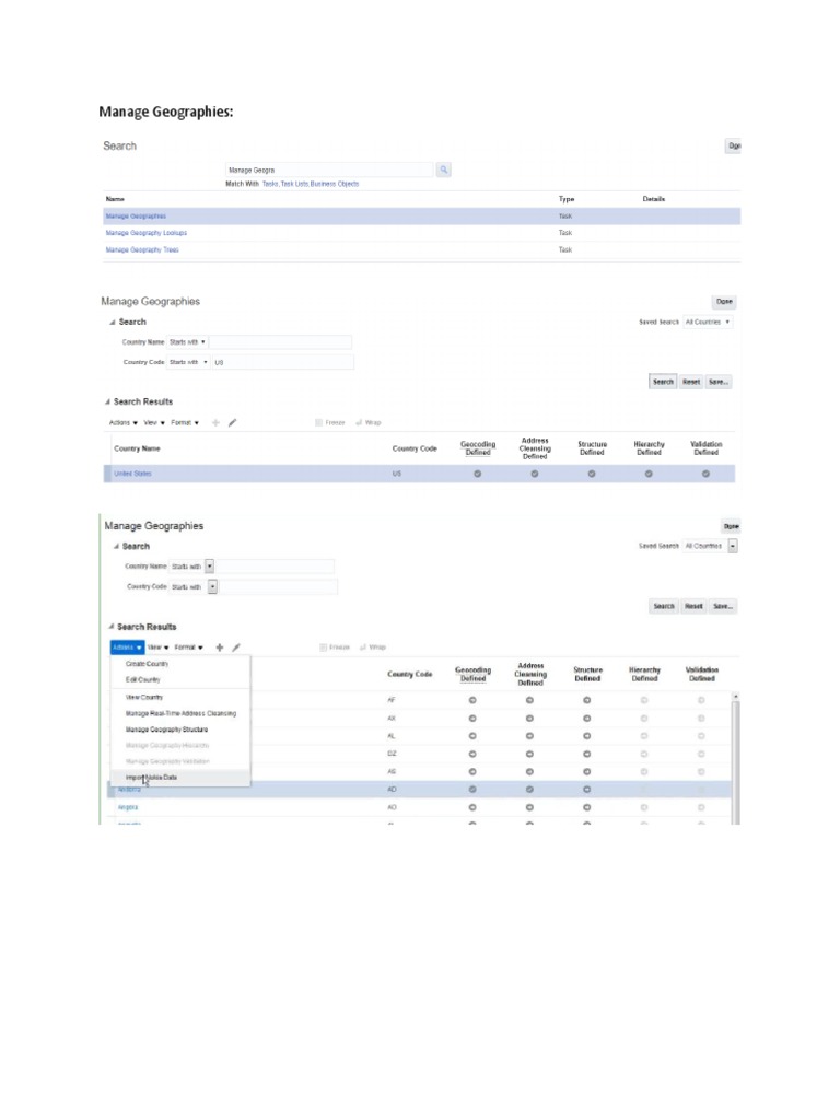 Manage Geographies | PDF | Databases | Comma Separated Values