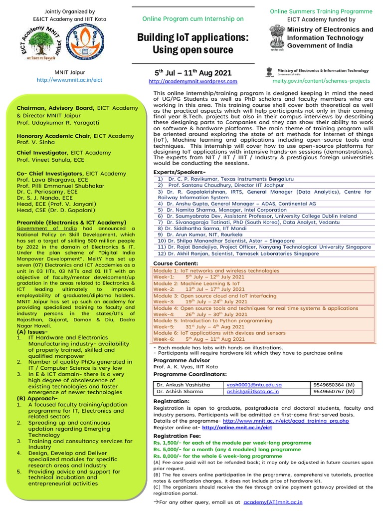 Brochure IoT | PDF | Internet Of Things | Doctor Of Philosophy