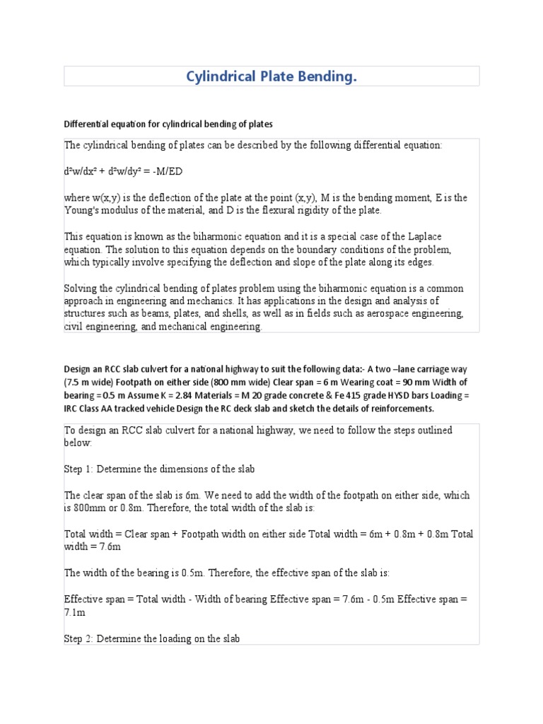 Numerical On Advance Design of RCC Structure in Chapter 1 | PDF | Bending | Mechanical Engineering