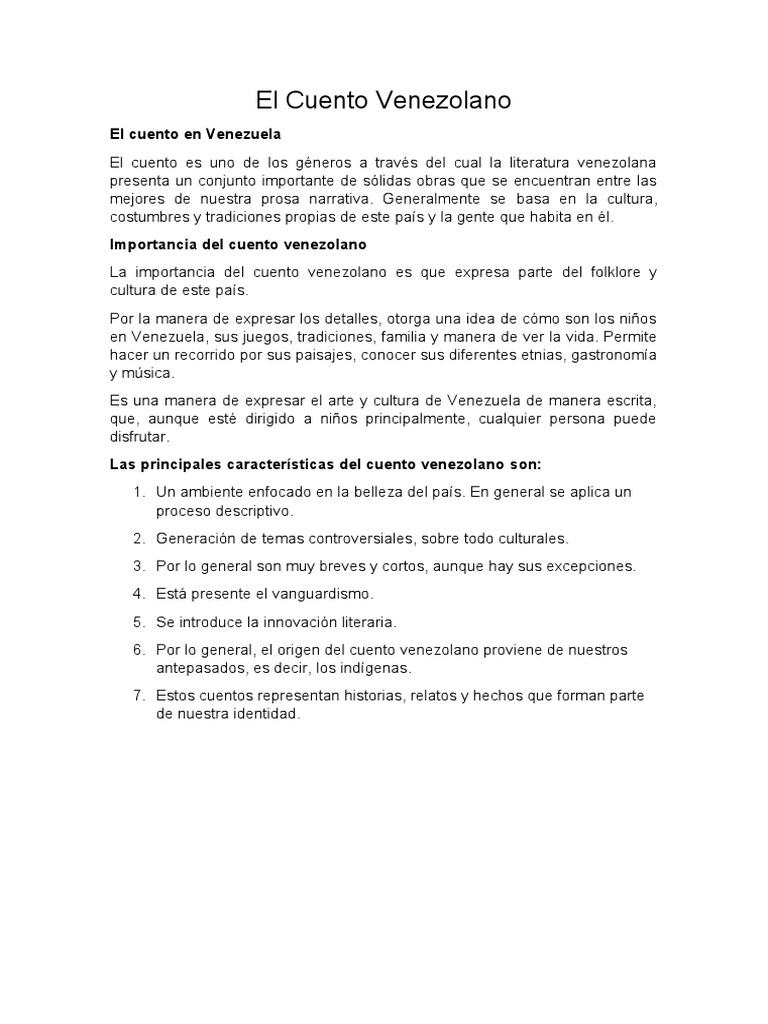 Cuento | PDF | Cuentos | Venezuela