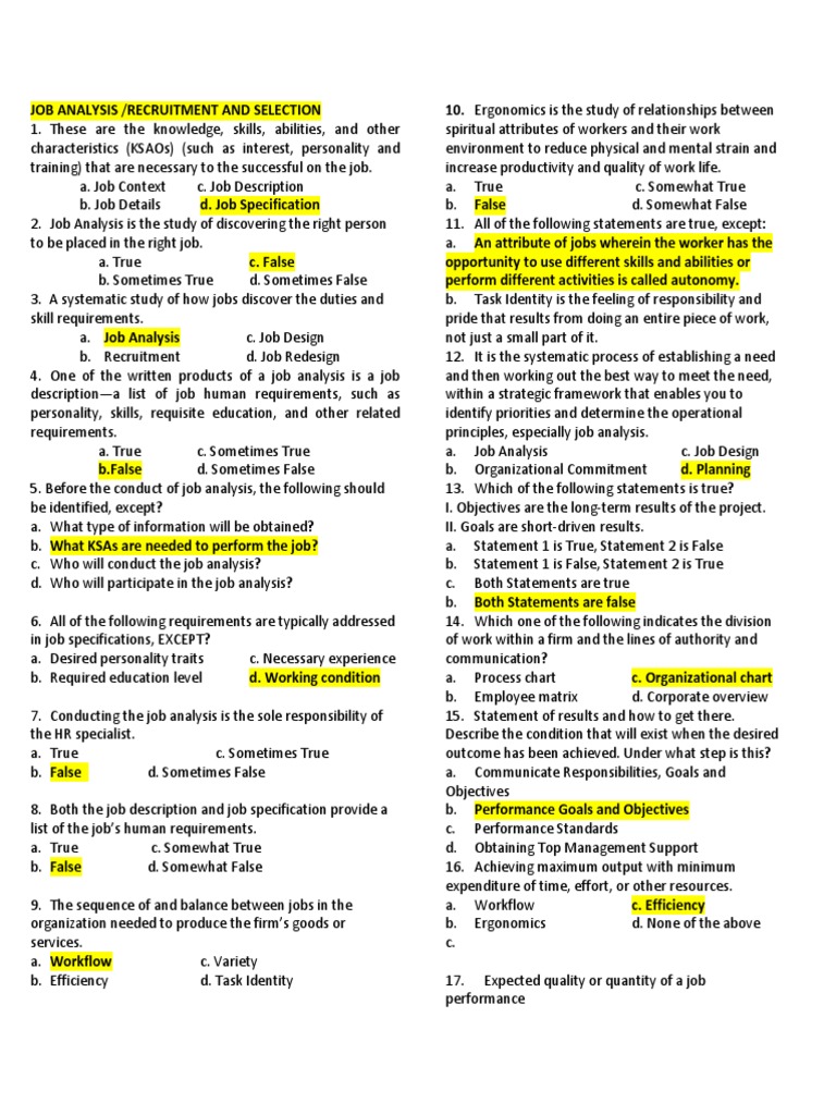 Job Analysis in Recruitment Process | PDF