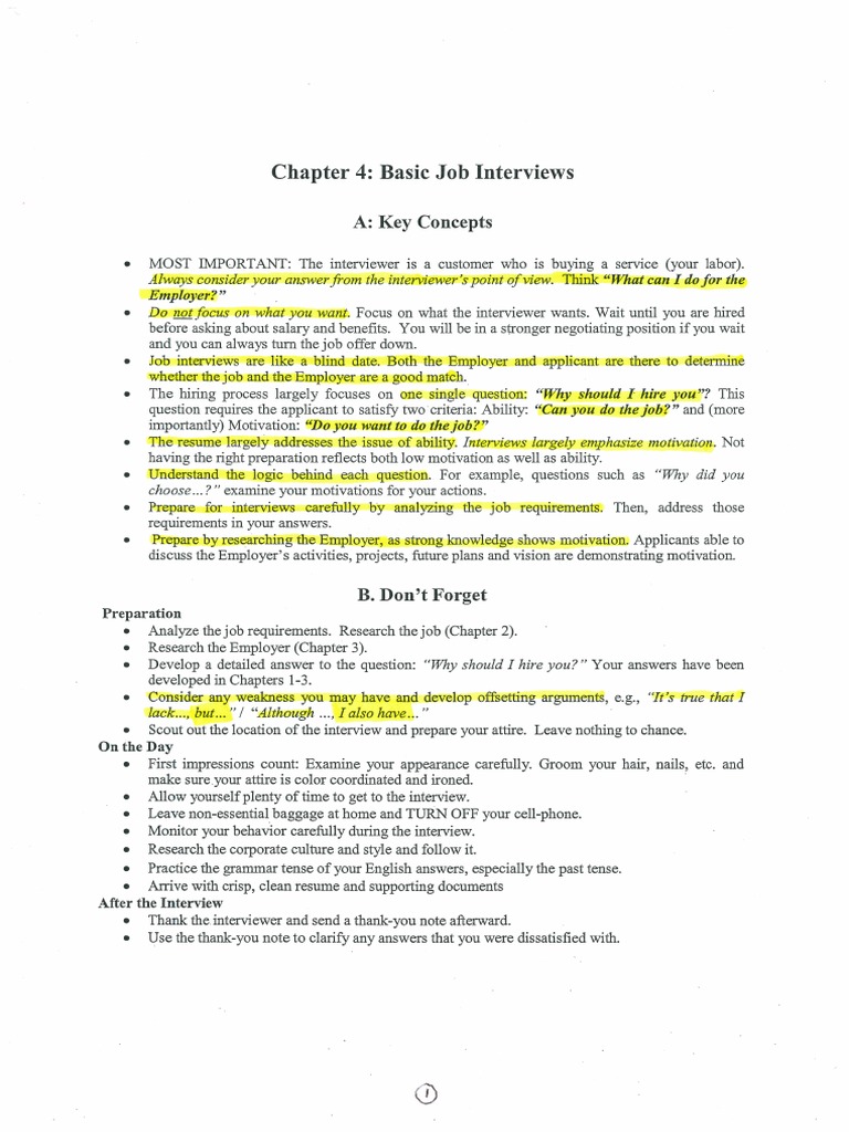 Chapter 4 Generic Interview Questions | PDF