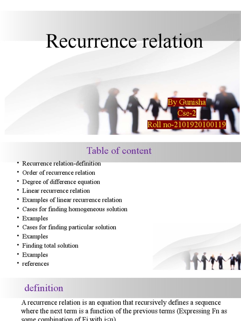 Recurrence Relation1 Pdf Recurrence Relation Ordinary 5564