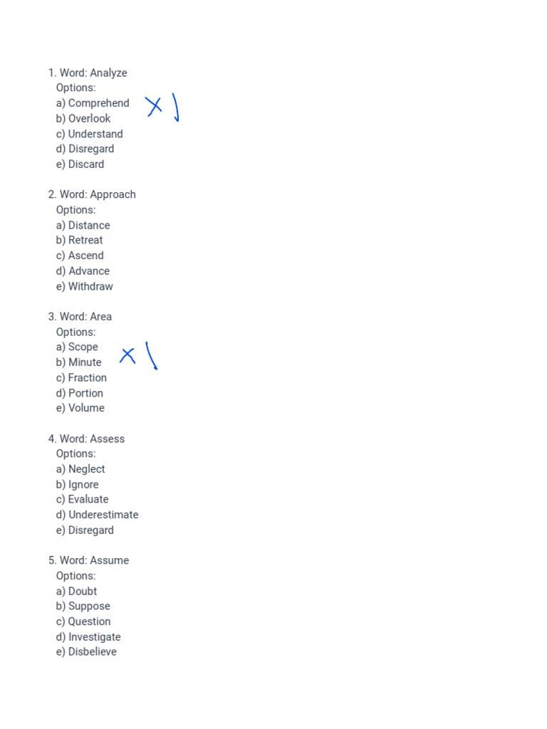 IELTS Vocabulary Synonyms Quiz | PDF