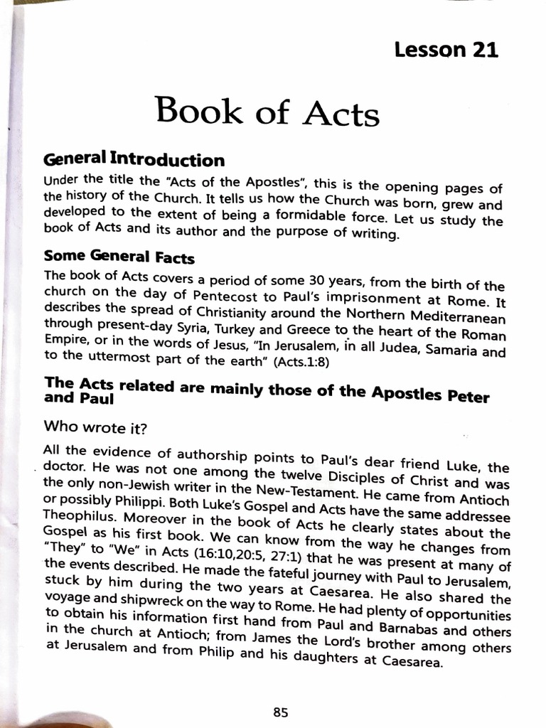 Lesson - 21 Book of Acts | PDF