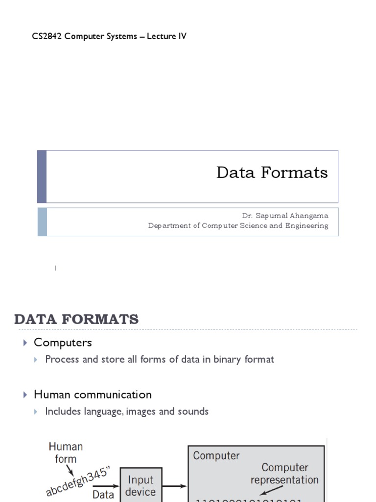 Lecture 4 Data Formats | Download Free PDF | Data Compression | Ascii Lecture 4 Data Formats | Download Free PDF | Data Compression | Ascii