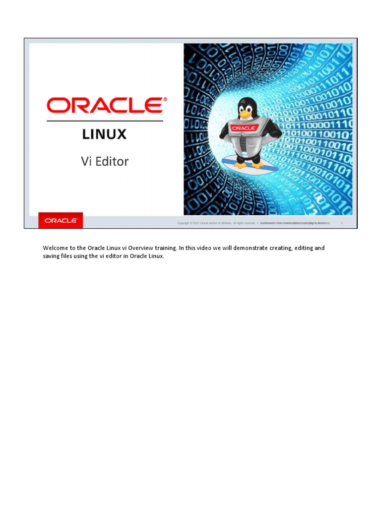 Oracle Linux Vi Overview | PDF