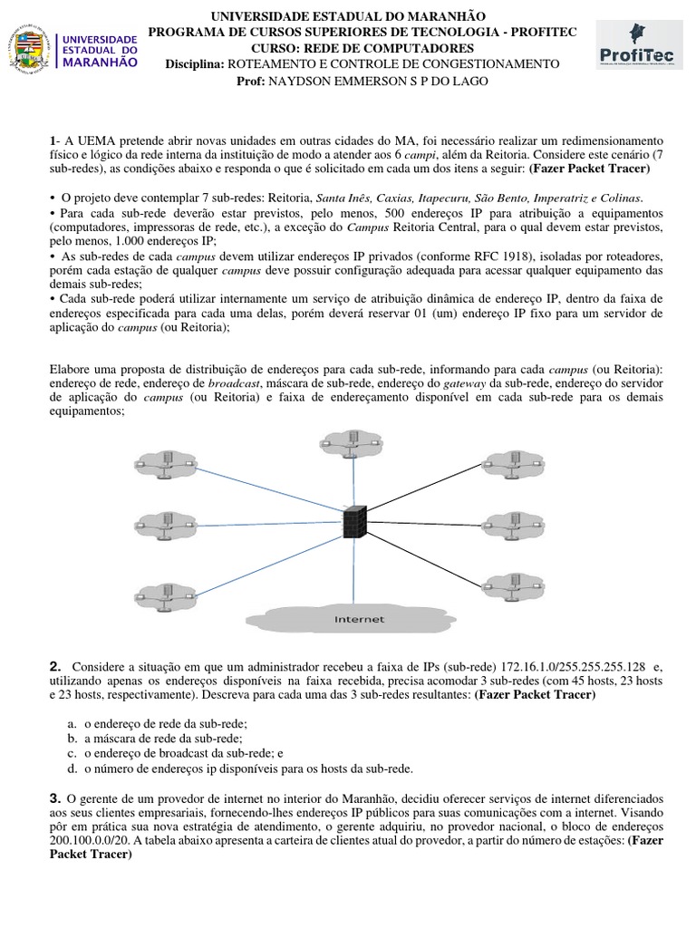 Projeto de Redes Com Simulador | PDF | Rede de computadores | Endereço ...