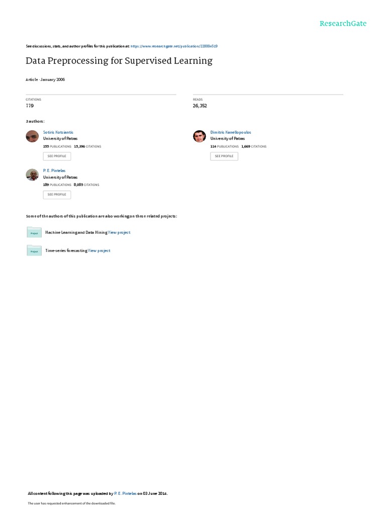 Data Preprocessing For Supervised Learning | Download Free PDF | Machine Learning | Artificial ...