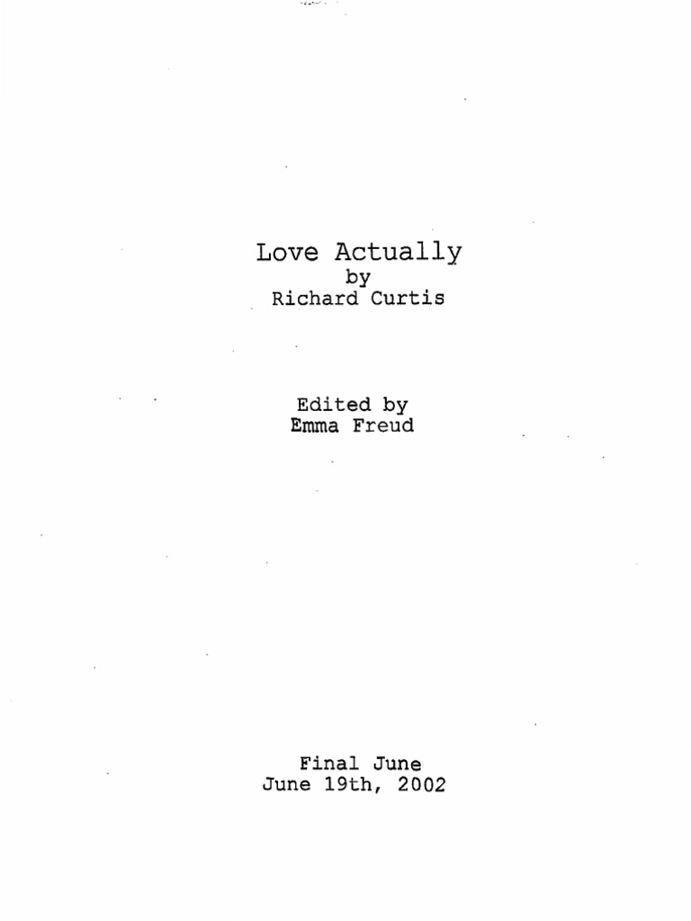 Love Actually Script | PDF