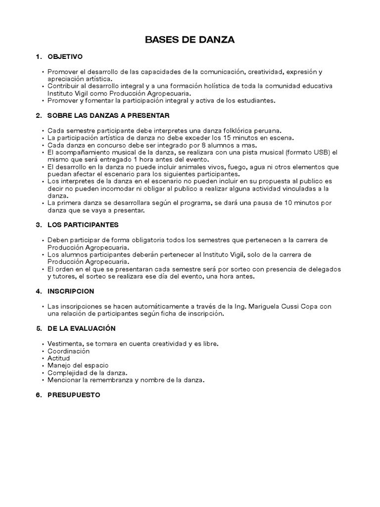 Bases de Danza | PDF