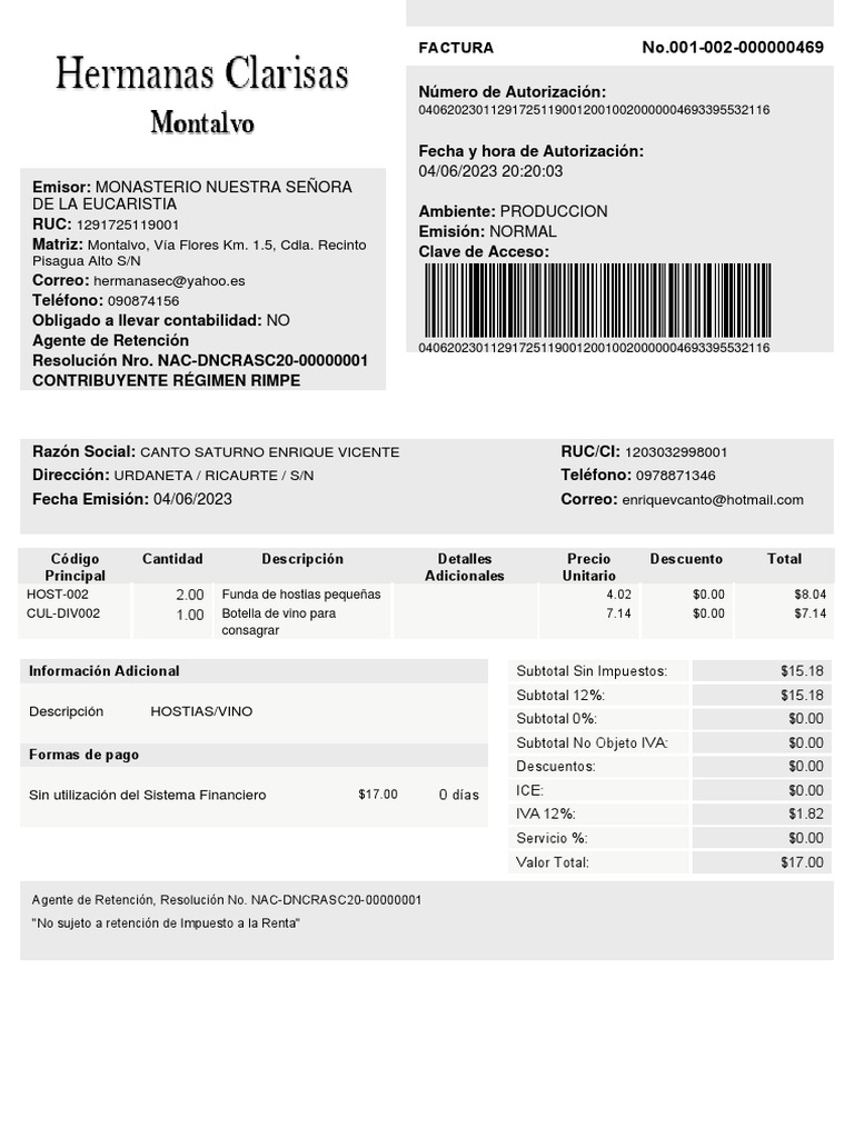 Fac 001-002-000000469 | PDF | Economias | Dinero