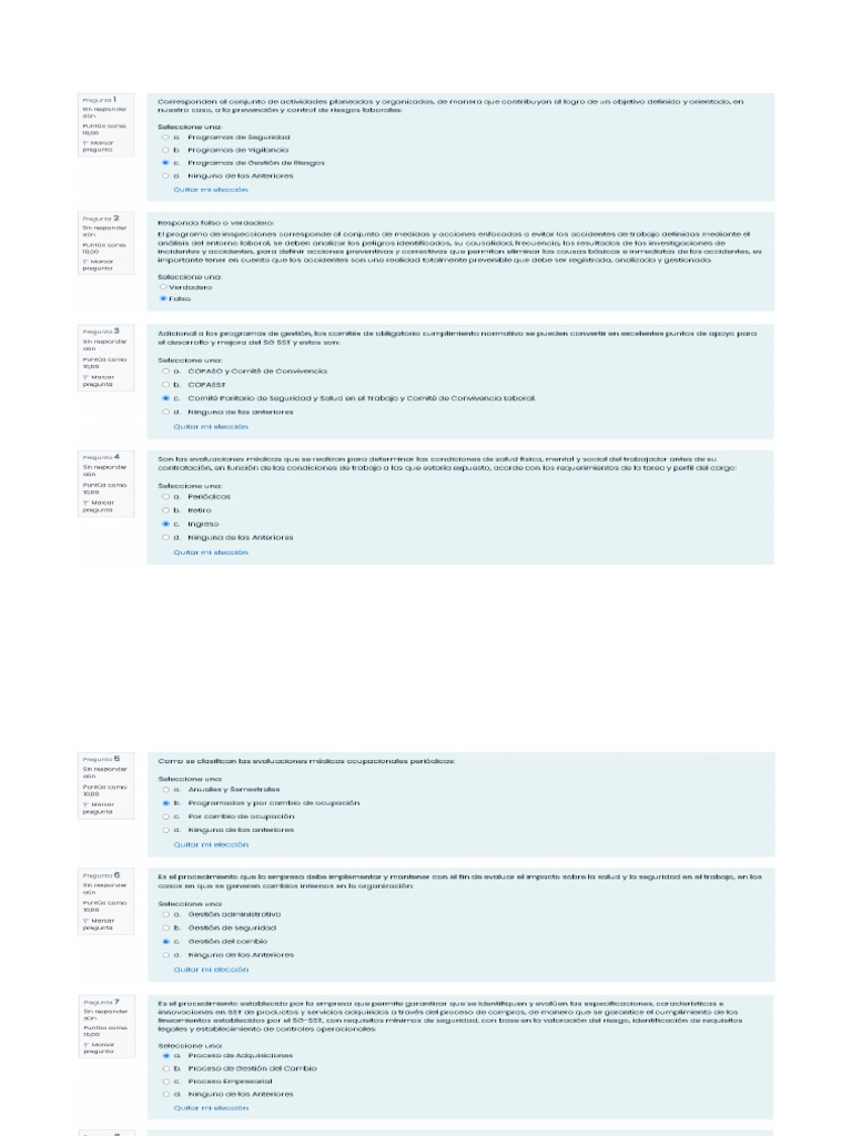 Evaluacion 3 Modulo 50 Horas SG SST | PDF