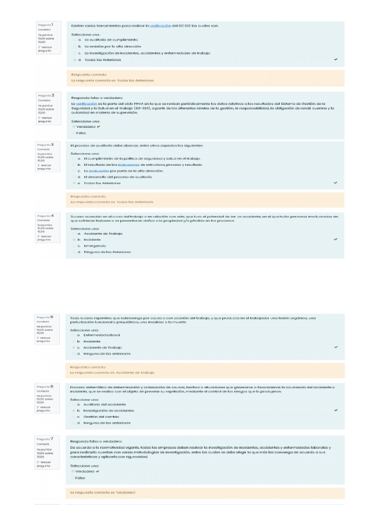 Evaluacion 4 Modulo 50 Horas SG SST | PDF