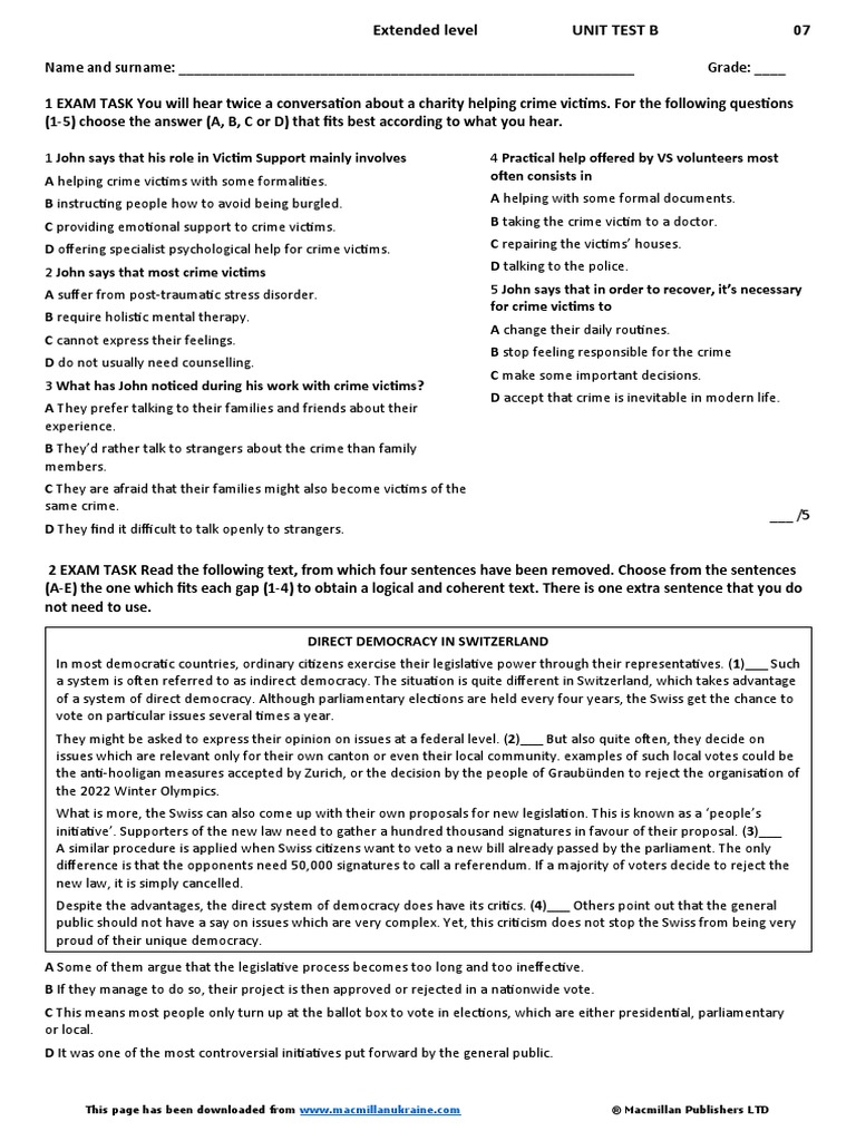 Unit Test 7B Extended | PDF | Democracy | Political Ideologies