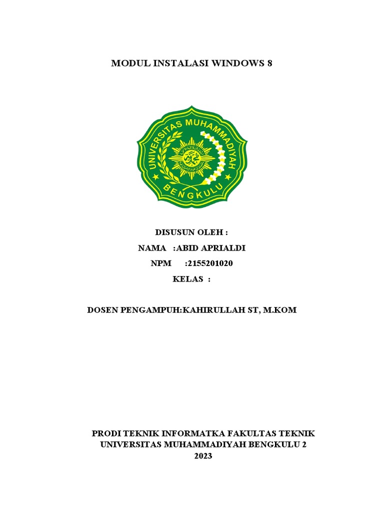 MODUL INSTALASI WINDOWS 8 | PDF