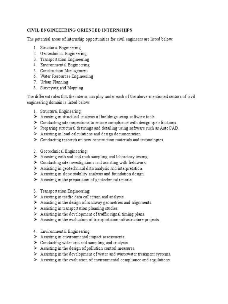 Civil Engineering Internships | PDF | Civil Engineering | Engineering