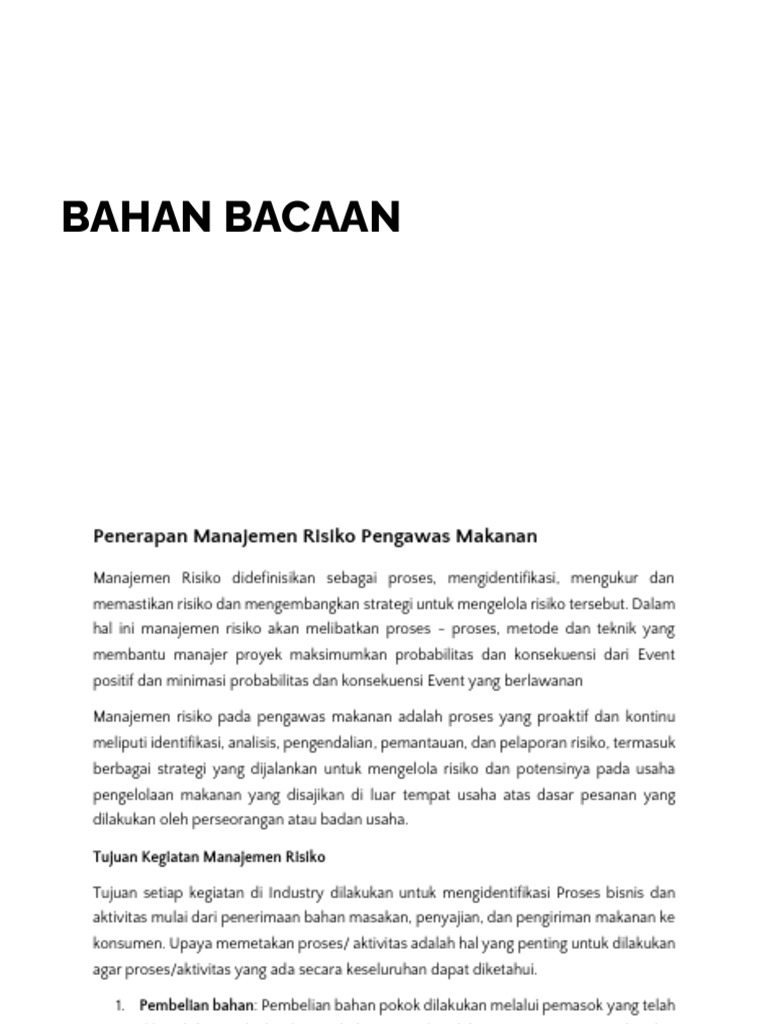 Program Manajemen Risiko | PDF