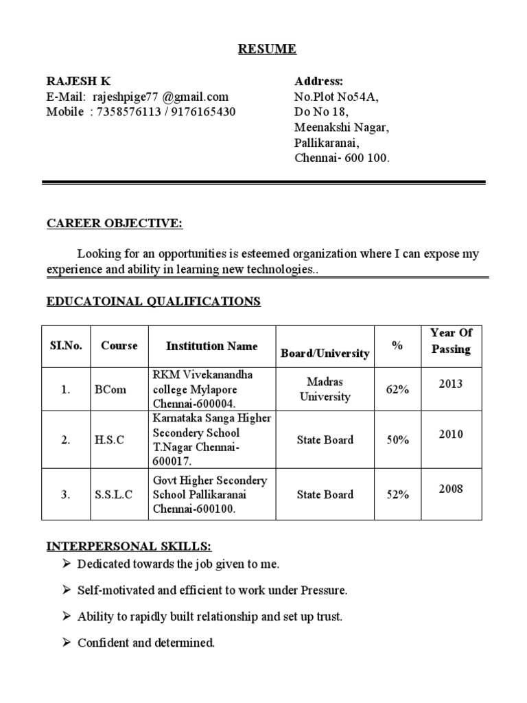 Rajesh Resume (1) (1) | PDF