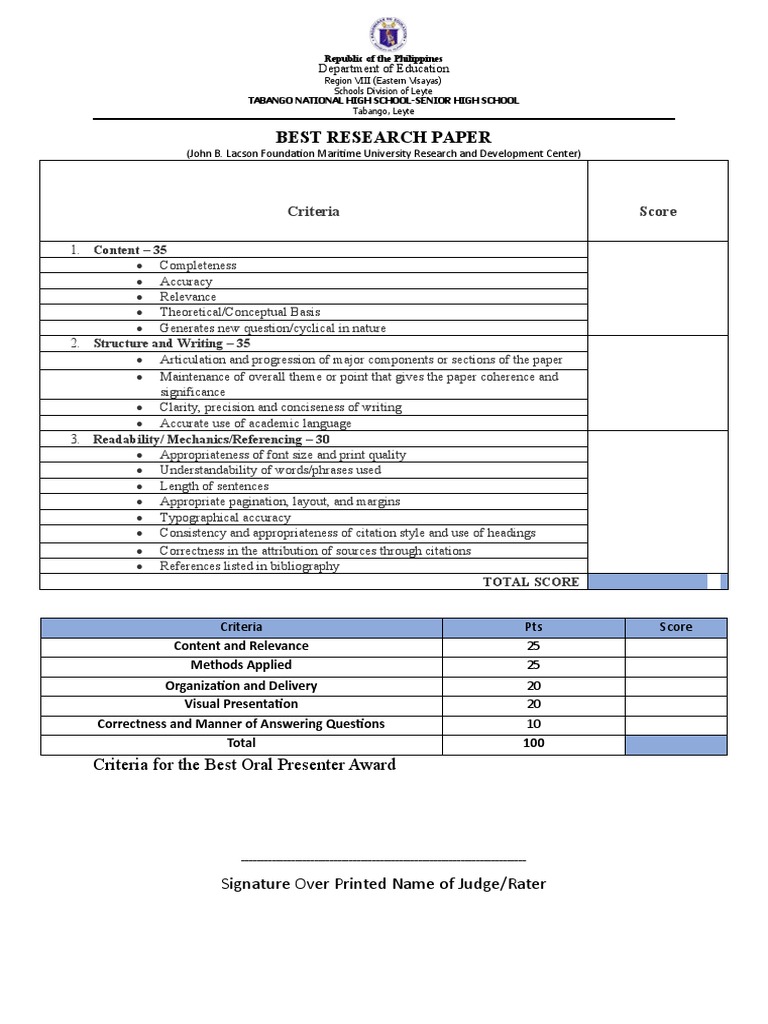 Best Paper Award Criteria | Download Free PDF | Citation | Writing