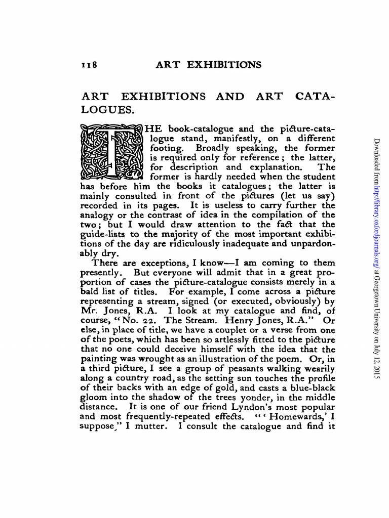 Art Exhibitions and Art Catalogues | PDF