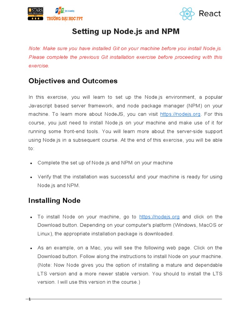 Exercise 4 - Setting Up Node - Js and NPM | PDF | Computing | Computer ...