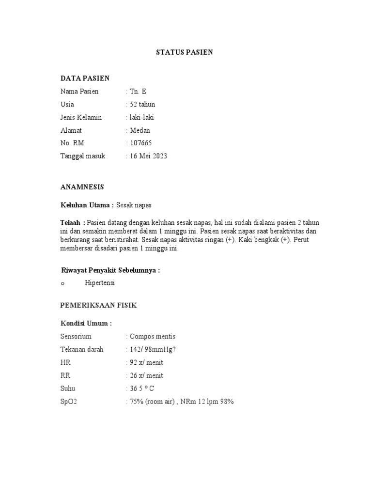 Status Pasien Lapkas 1 | PDF