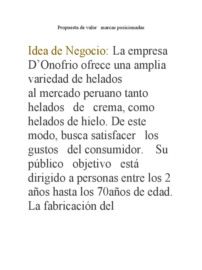 Propuesta de Valor Marcas Posicionadas | PDF | Negocios