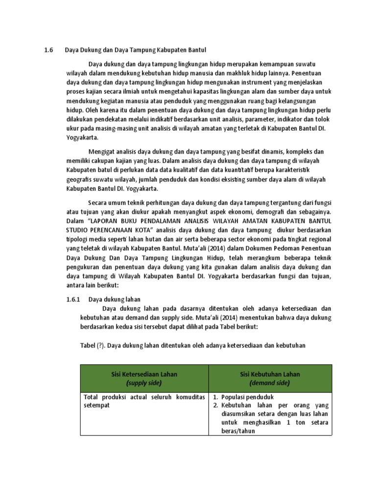 Projek Rizal (Daya Dukung Daya Tampung) | PDF