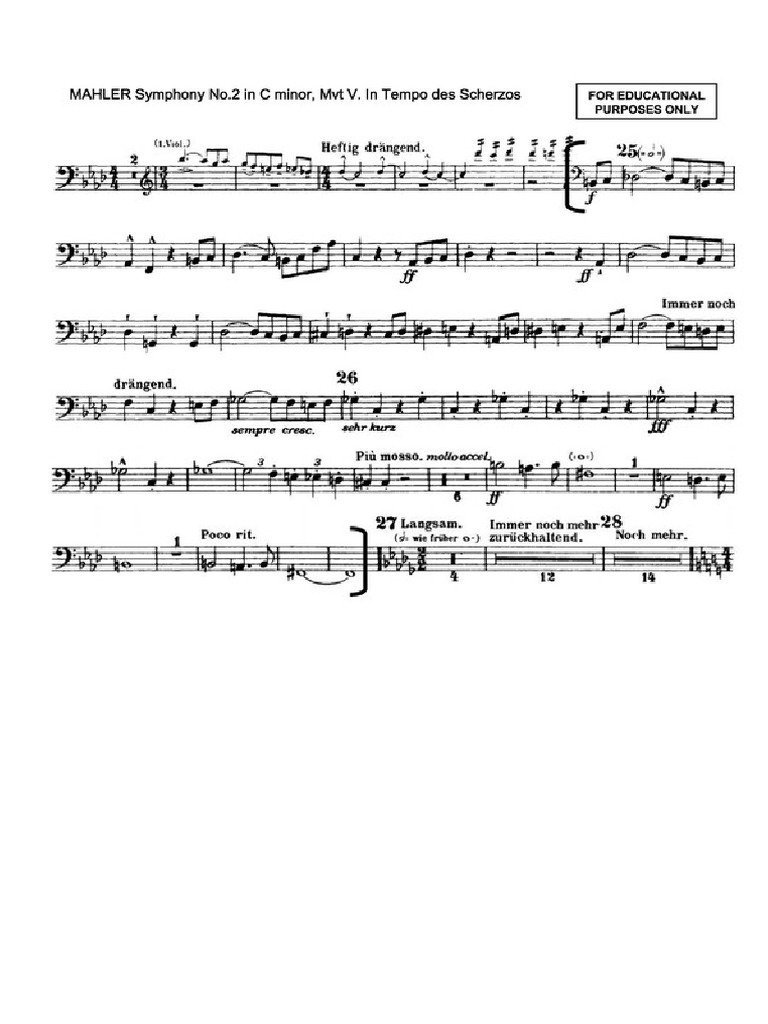 Mahler, Symphony N 2 - Bass Trombone | PDF