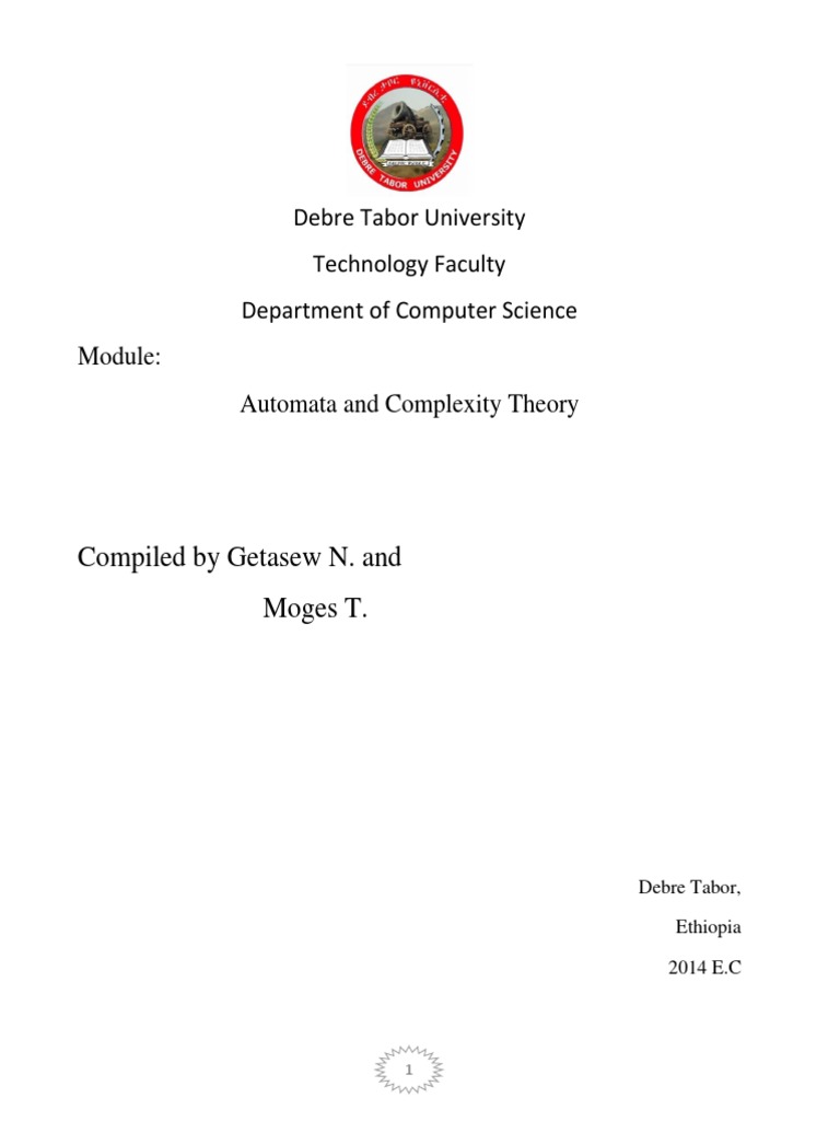 Automata and Complexity Theory Module | PDF | Set (Mathematics ... Automata and Complexity Theory Module | PDF | Set (Mathematics ...