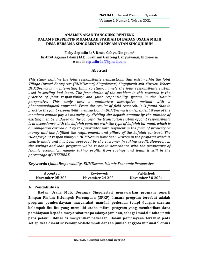 Analisi Akad Tanggung Renteng | PDF | Business | Economies