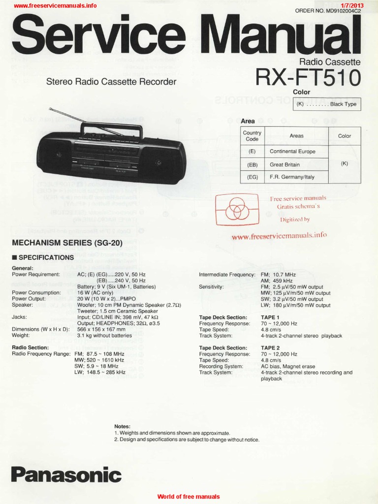 Panasonic rx-ft510 | PDF