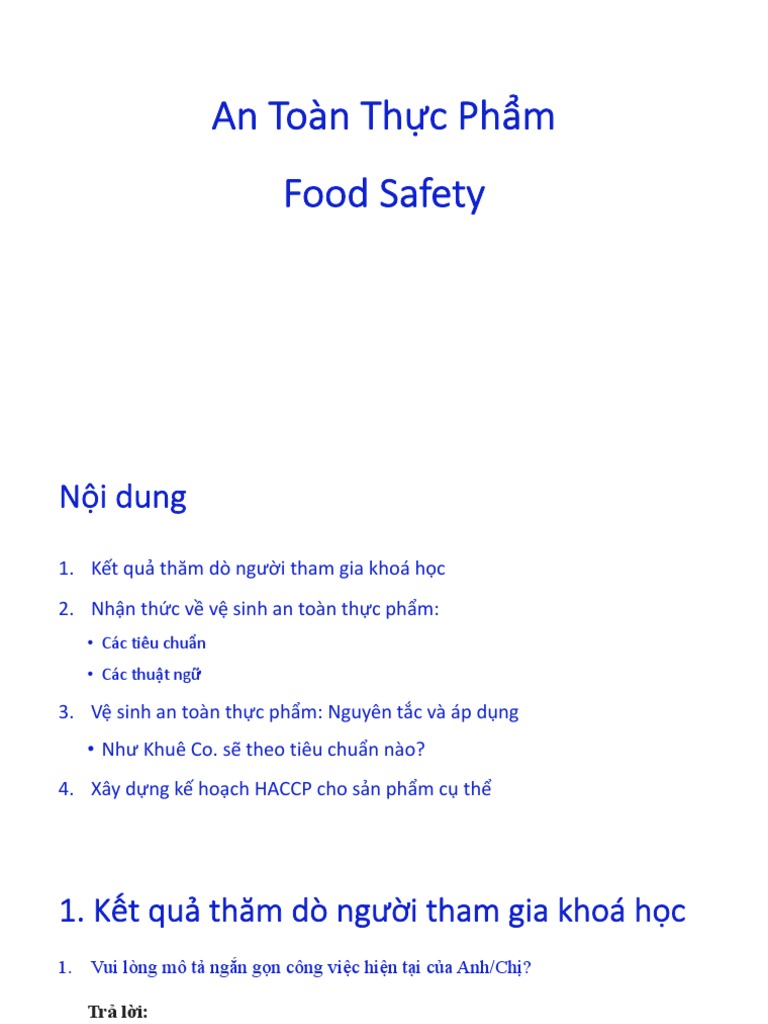 Food Safety - Part 1 | PDF