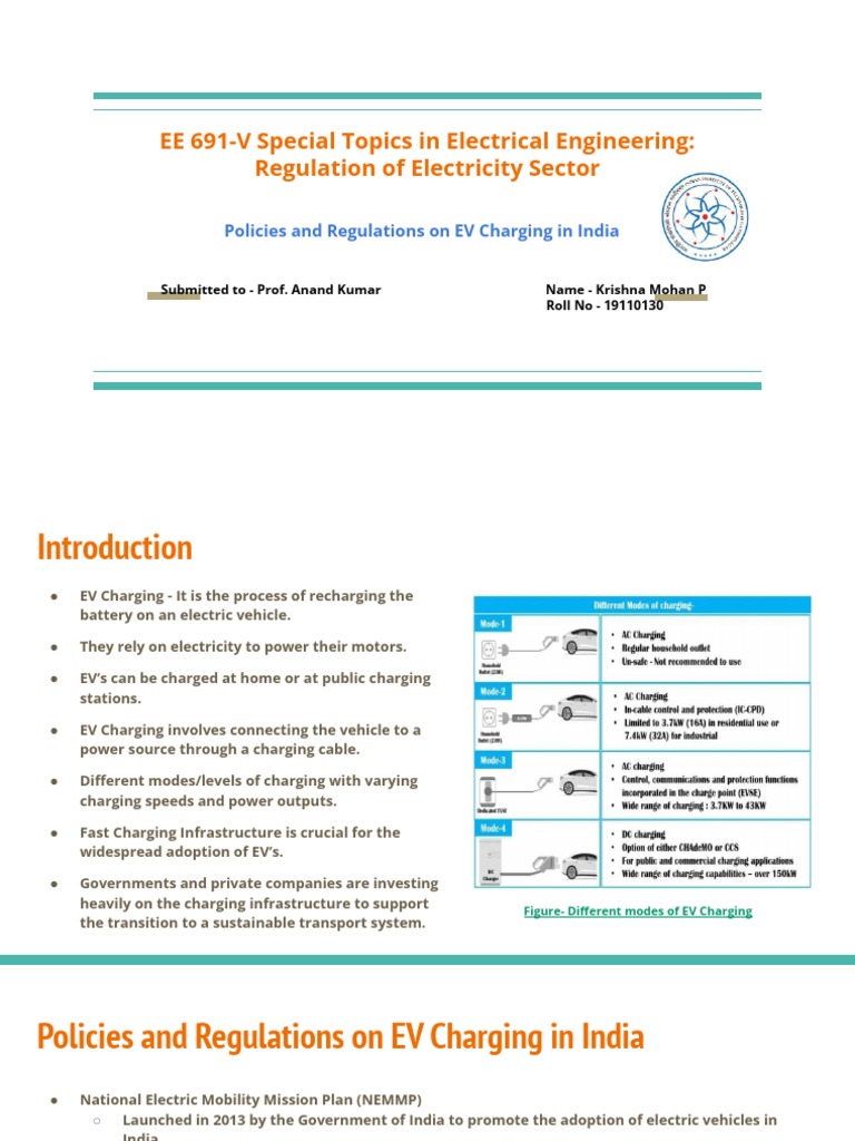 Policies and Regulations On EV Charging in India PPT Krishna | PDF ...